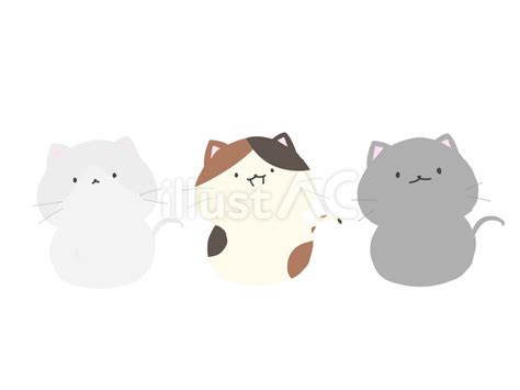 三匹のネコイラスト No 26652338｜無料イラスト・フリー素材なら「イラストac」
