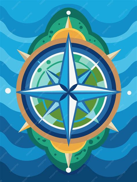 Premium Vector Composing A Water Background Using A Compass For Guidance