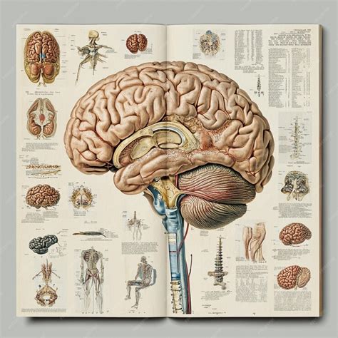 Premium Photo Detailed Brain Anatomy Infographic Style Medical Illustration