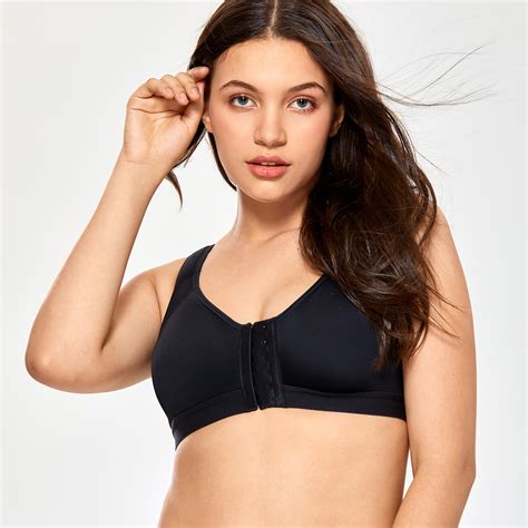 Delimira Womens Full Coverage Front Closure Bra Wire Free Back Support
