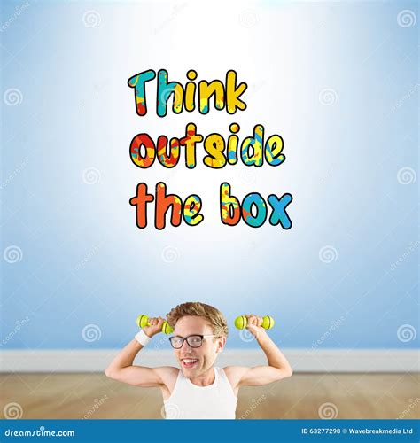 Composite Image Of Nerd Lifting Weights Stock Photo Image Of Muscle Conditioning 63277298