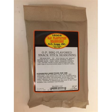Leggs Barbecue Snack Stick Seasoning 157 Kent Butchers Supply Co