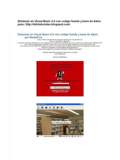 sistemas en visual basic 6 0 con codigo fuentes y base de datos pdf