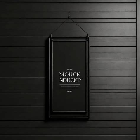 Premium Ai Image Logo Mockup Modern Black Hang Sign Ai Generated