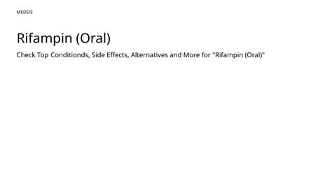 Rifampin Oral Meds Is