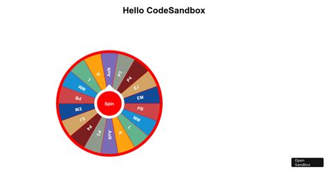 React Spinning Wheel Examples Codesandbox