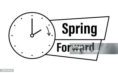 Summer Time Daylight Saving Time Spring Forward Clock Vector Icon Stock
