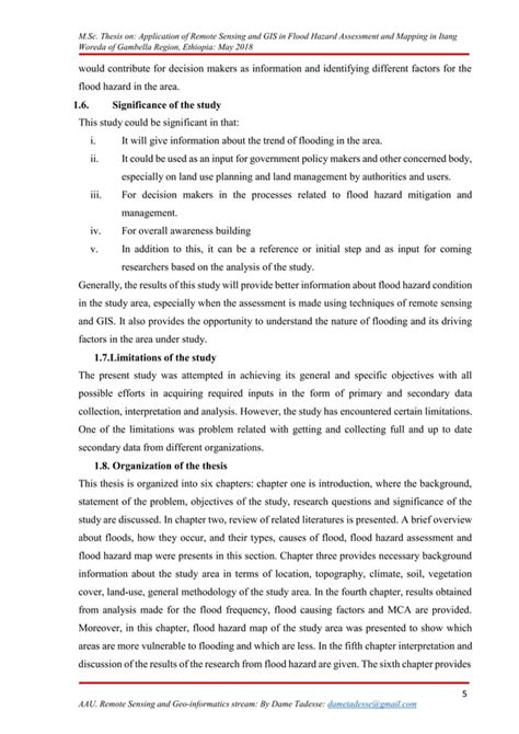 APPLICATION OF REMOTE SENSING AND GIS IN FLOOD HAZARD Assesment And Mapping Docx