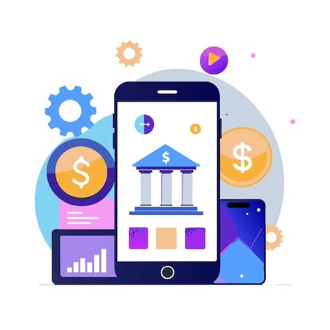Premium Vector Flat Vector Business Illustration Of A Mobile Banking