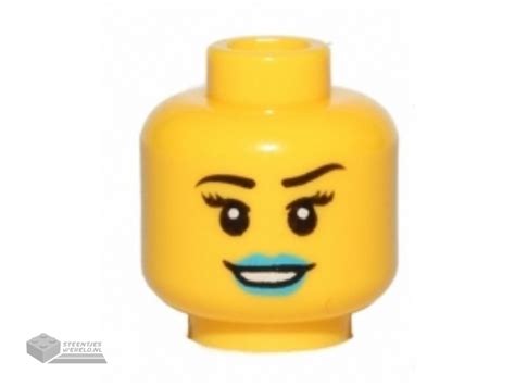 Lego® 3626cpb1208 Minifigure Head Female Black Eyebrows Eyelashes
