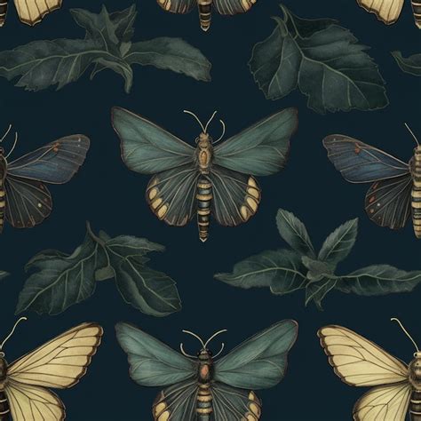 Premium Photo A Close Up Of A Pattern Of Moths On A Dark Background Generative Ai