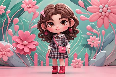 小女孩ai数字艺术 可爱卡通小女孩人物花朵素材 Ai平面元素免费下载png格式4096像素编号71513449 千图网