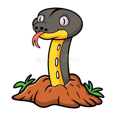 Cute Platinum Titanium Reticulated Python Cartoon Stock Vector
