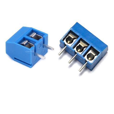 เทอร์มินอล 2p 3p 5mm Terminal สีฟ้า Pcb Connector คอนเน็คเตอร์ ขั้วต่อลงแผ่นปริ้น ขั้วต่อพีซีบี