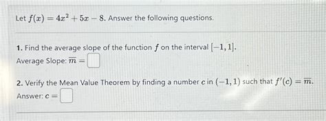 solved let f x 4x2 5x 8 ﻿answer the following