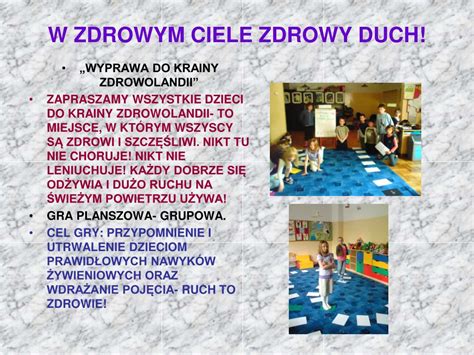 PPT ŚWIETLICOWY PROJEKT EDUKACYJNY W ZDROWYM CIELE ZDROWY DUCH