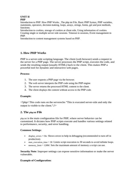 Wt Unit 2 Pdf Php Web Server