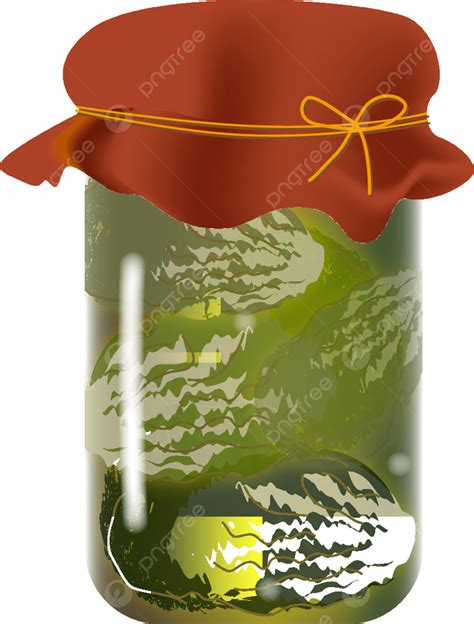 Hand Drawn Illustration Pickles Elements Glass Canned Spicy Cabbage Illustration Hand Draw