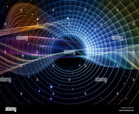 Geometry Of Space Series Artistic Abstraction Composed Of Conceptual Grids Curves And Fractal