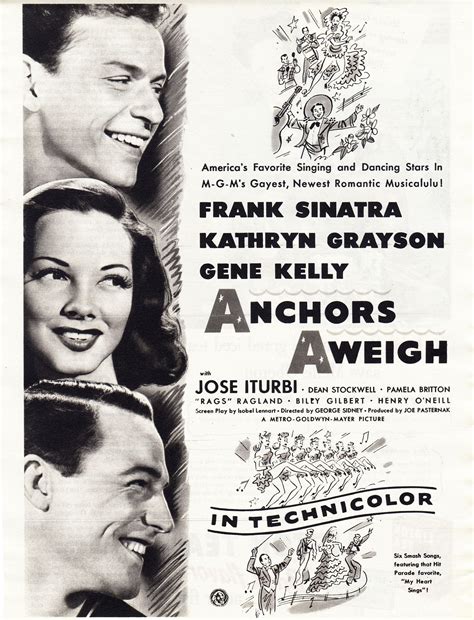 Anchors Aweigh Gene Kelly Kathryn Grayson Frank Sinatra 1945