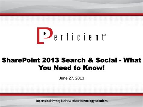 Pdf Sharepoint 2013 Search And Social What You Need To Know