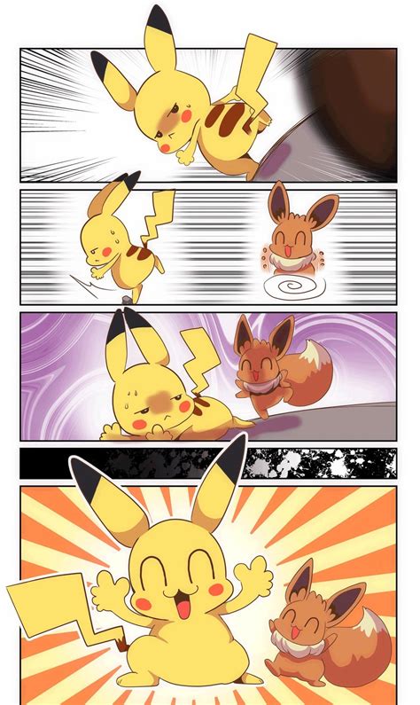 Pikachu And Eevee Pokemon And 1 More Drawn By Pakopousse Cafe