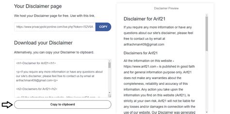 How To Create A Disclaimer Page Arif