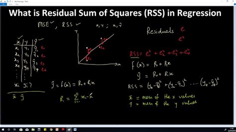 What Is Ressidual Sum Of Squares RSS In Regression Machine Learning