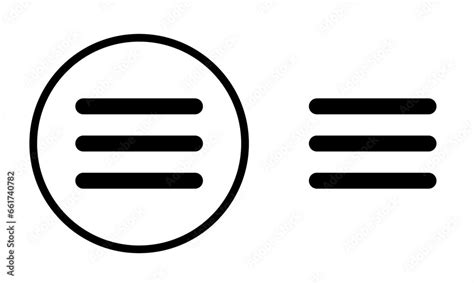 Thick Hamburger Menu Bar Line Art Vector Icon For Apps And Websites Stock Vector Adobe Stock