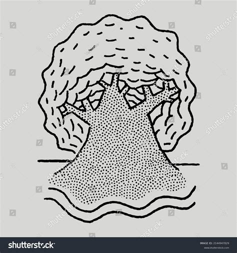 Stylized Tree Hand Drawn Illustration Doted Stock Vector Royalty Free