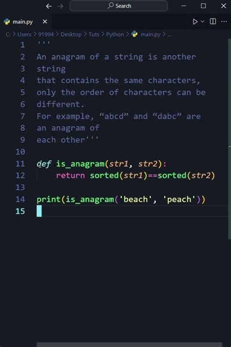Python Program To Check If Two Strings Are Anagrams Python