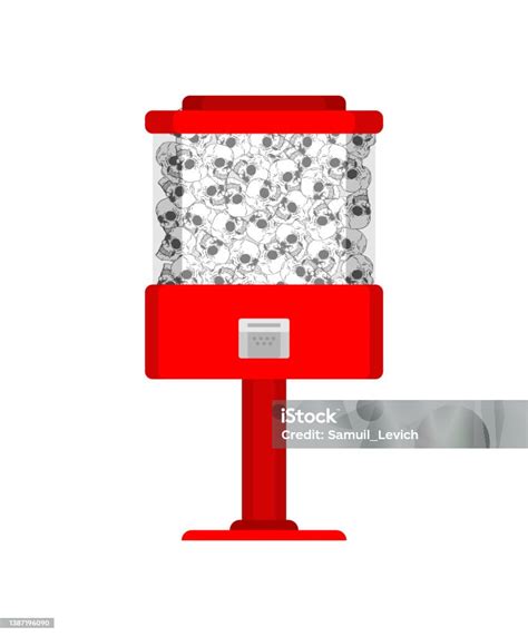 두개골 껌 기계 격리 치명적인 사탕 기계 벡터 일러스트 끔찍한 과자 기계 귀여운에 대한 스톡 벡터 아트 및 기타 이미지 귀여운 기계류 기포 Istock