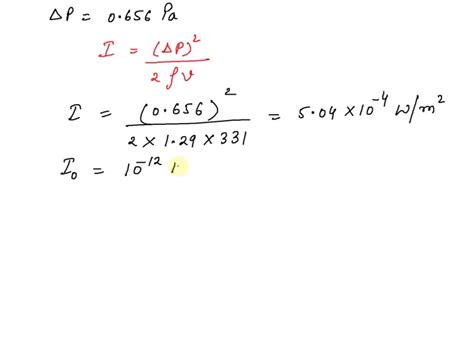 SOLVED Calculate The Sound Intensity Level In Decibels For A Sound Wave Traveling In Air At C