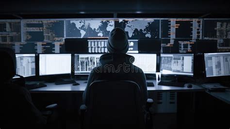 Enthusiastic Hacker In Hoodie Skillfully Engaged In Security System Hacking Neural Depiction