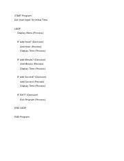 Interactive Time Management Program User Input Process Menu Course