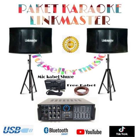 Jual PAKET SOUND SYSTEM KARAOKE SPEAKER LINKMASTER AMPLIFIER KARAOKE