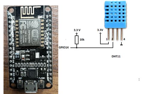 nodemcu esp8266 devkit esp12 with dht11 embedkari