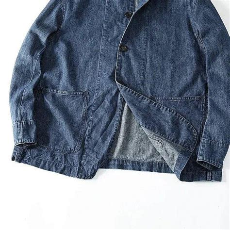 25mart【一元起標】日本 The Shop Tk 男 棉麻 單層 水洗 牛仔 西服 外套 深藍色 L Yahoo奇摩拍賣