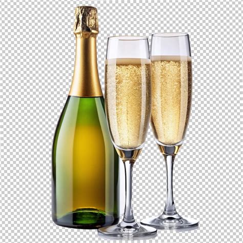 Two Champagne Glasses With Champagne And Two Glasses Of Champagne