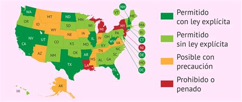 Mapa De La Gestación Subrogada En Usa Por Estados