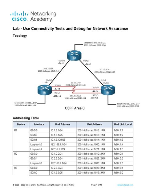 2412 Lab Use Connectivity Tests And Debug For Network Assurance
