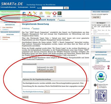 5 Form For Selecting A Data Set And Inputting Parameters For The