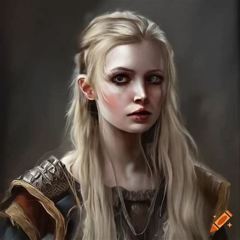 Full Height Tall Skinny Girl Dark Blonde Hair Viking Brides Hairstyle Realistic Medieval