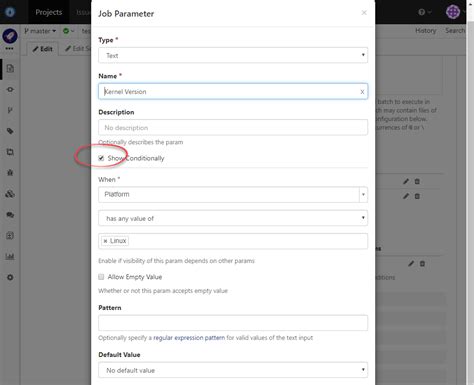 Conditional Build Params OneDev Documentation