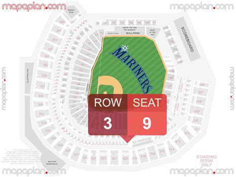 Seattle T Mobile Park Detailed Interactive Seating Chart With Seat