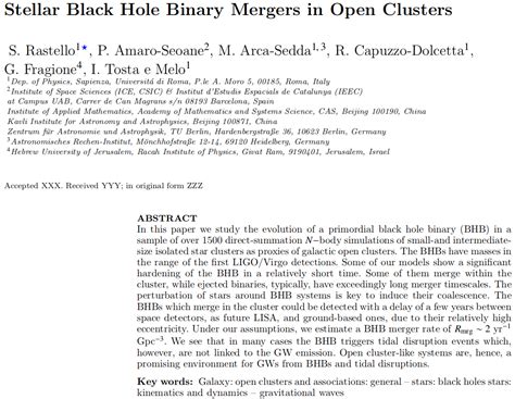 Stellar Black Hole Binary Mergers In Open Clusters Astro Gr