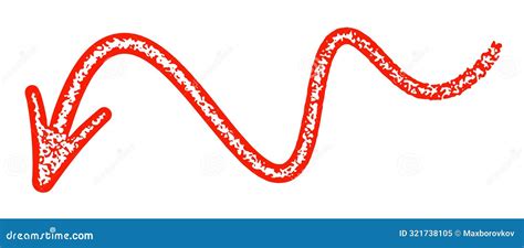 Red Curved Arrow With Grunge Texture Stock Vector Illustration Of Texture Arrow