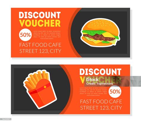 Template Voucher Diskon Makanan Cepat Saji Ditetapkan Restoran Elemen