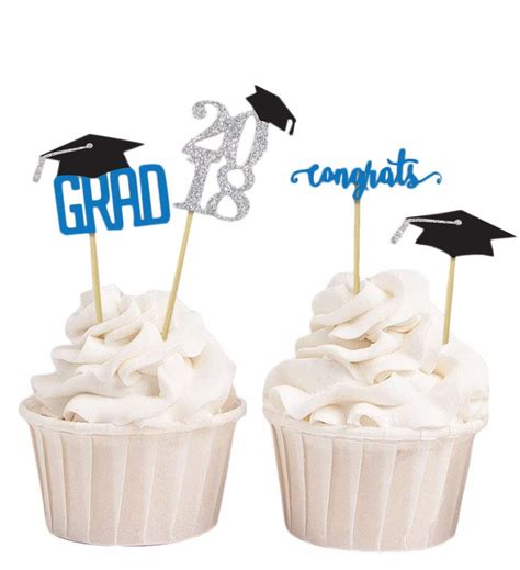 Buy Darling Souvenir Graduation Cap Theme Party Cupcake Toppers Dessert Decorations Congrats