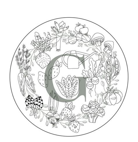 Vegetable Patch Template Embroidery Template And Coloring Page Pdf